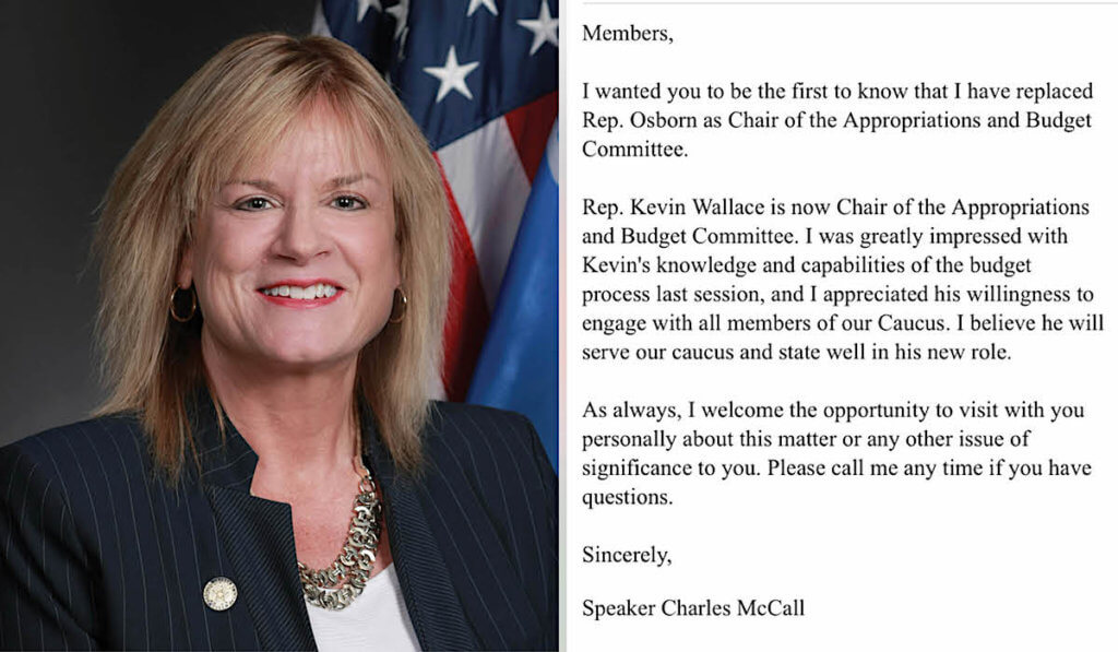 McCall: Leslie Osborn replaced as House A&B chairwoman