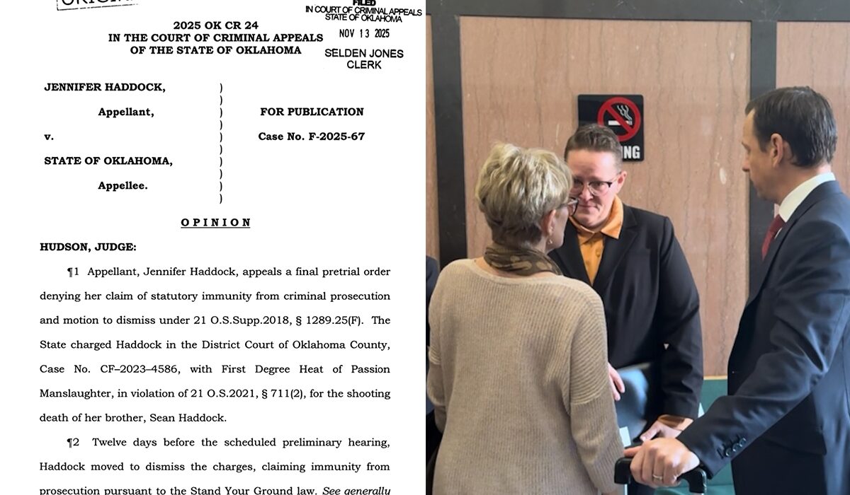 Jennifer Haddock immunity argument remanded to OK County courts